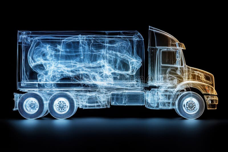 Conceptual Representation of a Transparent Truck Revealing an Intricate ...