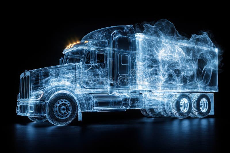 Conceptual Representation of a Transparent Truck Revealing an Intricate ...