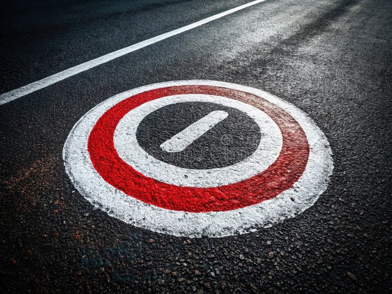 Conceptual Road Sign Slow Speed Limit Painted on Asphalt Exploring the ...