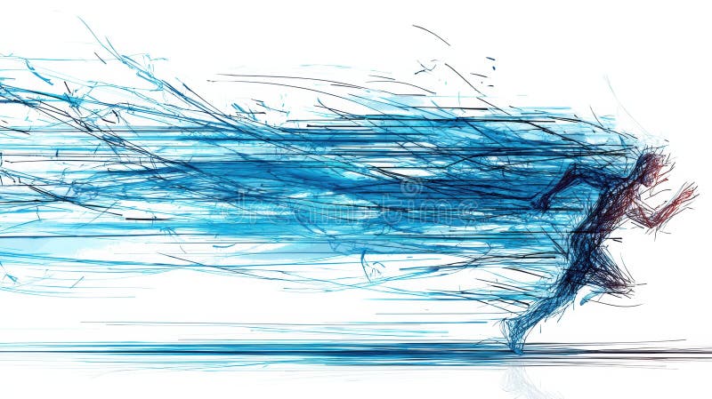 Conceptual Runner Depicted through Dynamic Motion Streaks Creating a ...