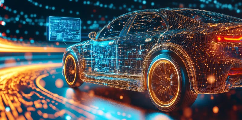 Conceptual Scene of Future Car Technology with a User Interface that ...