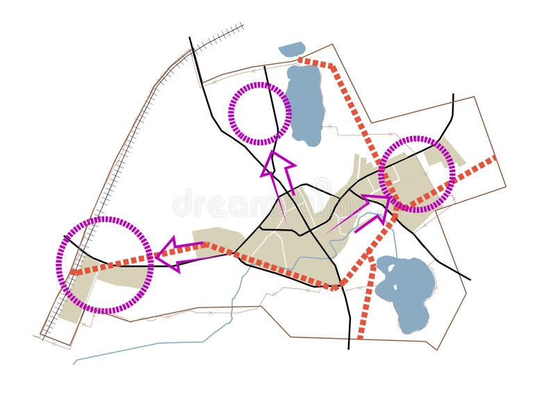 Conceptual Scheme, City Map Stock Illustration - Illustration of colors ...