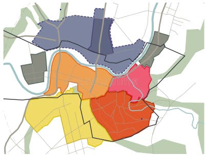 Conceptual Scheme, Master Plan, City Map Stock Vector - Illustration of ...