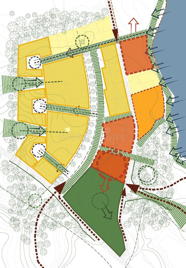 Conceptual Scheme, Master Plan, City Map Stock Vector - Illustration of ...