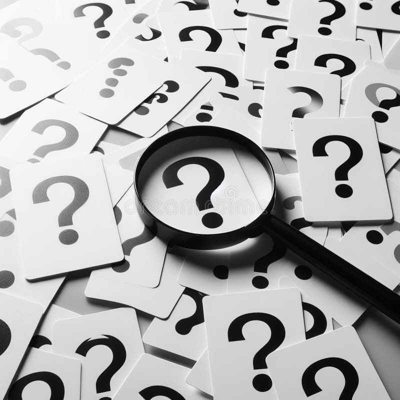 Conceptual Search for Answers with Magnifying Glass Stock Image - Image ...