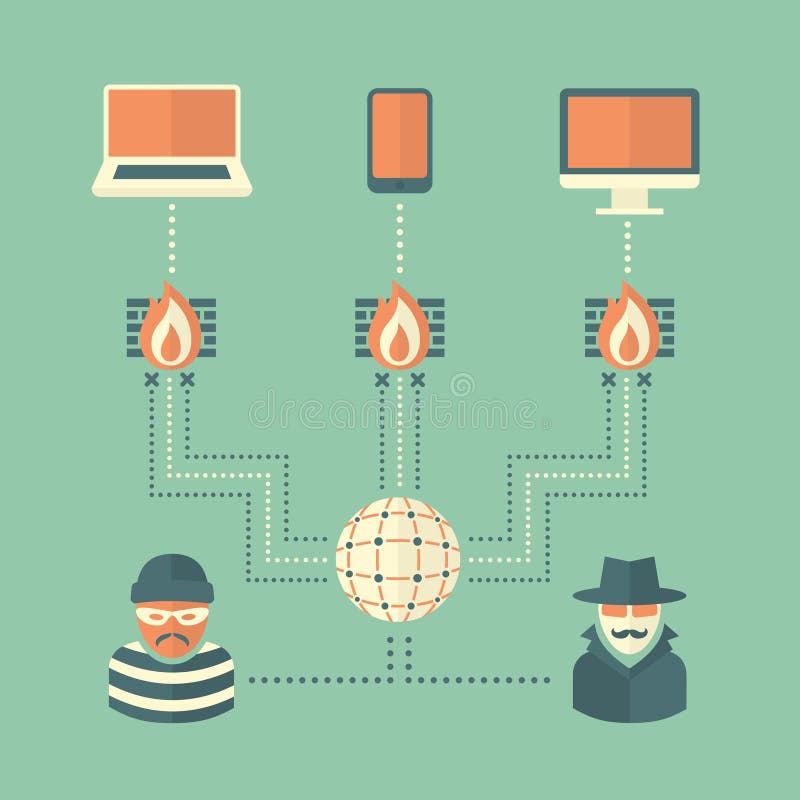 Hacker elements stock vector. Illustration of security - 58095085