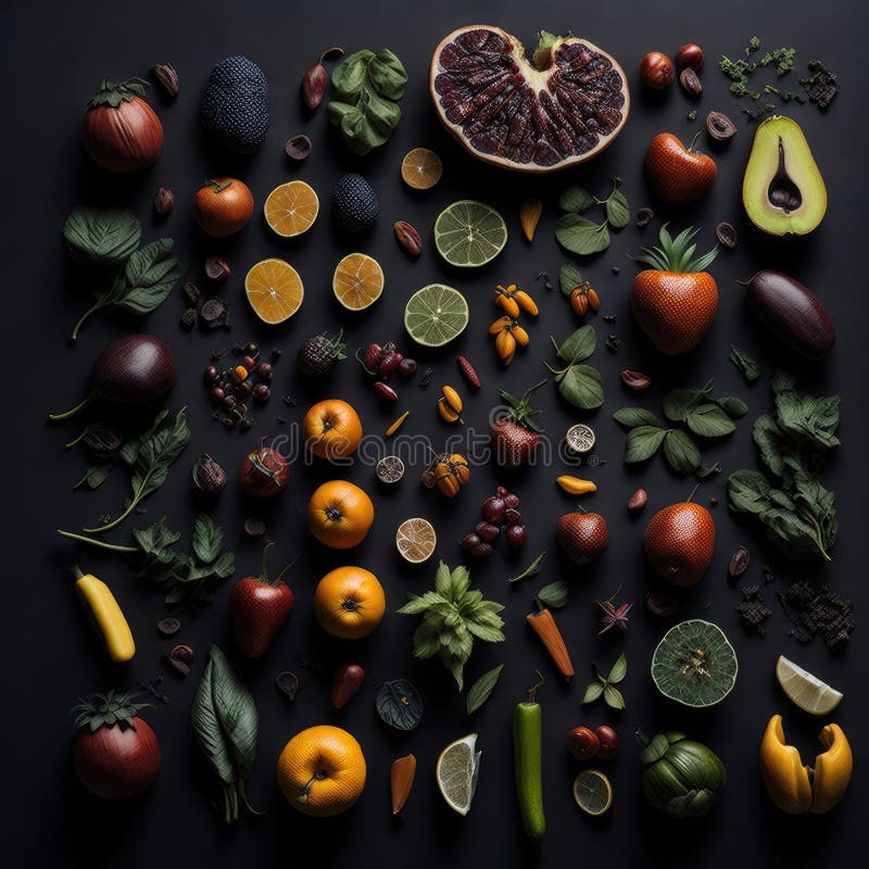 A Conceptual Set of Objects on a Dark Background. Stock Illustration ...