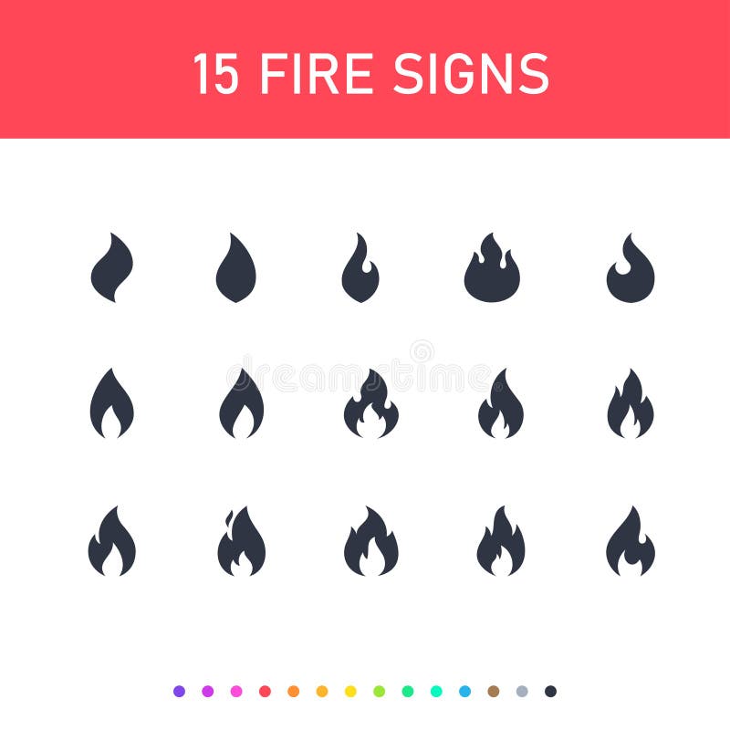 Conceptual Signs of Fire. Isolated Vector Illustration Stock ...