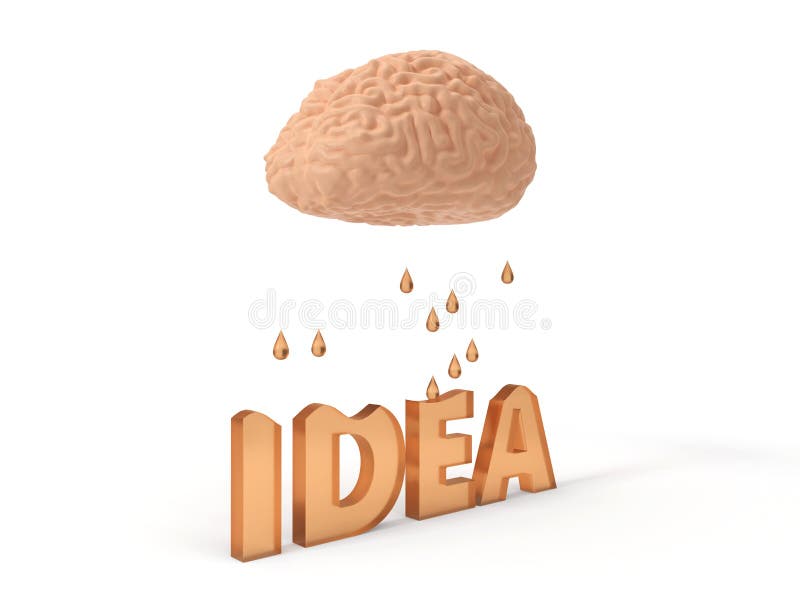 Conceptual Simple Brain Design. 3d Illustration Stock Illustration ...