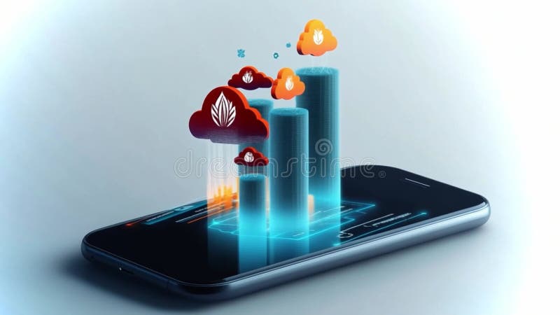 Innovative Smartphone Hologram Showcasing Advanced AI Technology in ...