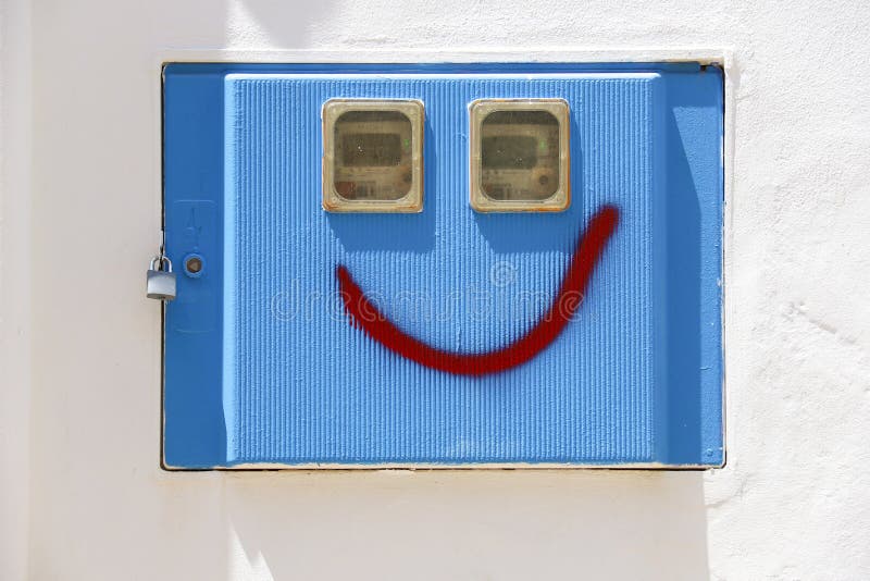 Conceptual Smiling Face on Electrical Register Box Stock Photo - Image ...