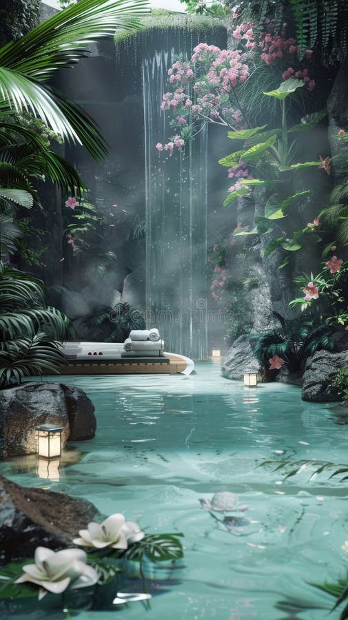 Conceptual Spa Treatment Scene Blending Art and Relaxation. Stock ...
