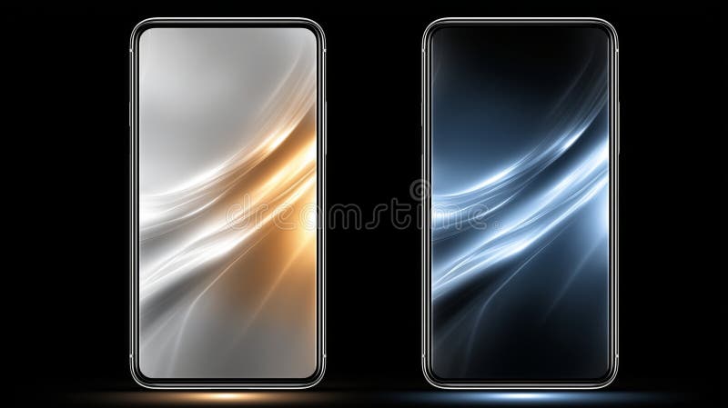 Conceptual Split Lighting on Smartphone Screen Showing Day and Night ...