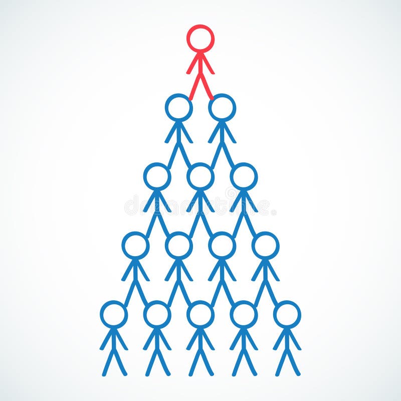 Conceptual: Stick Figures Building Pyramid Stock Vector - Illustration ...