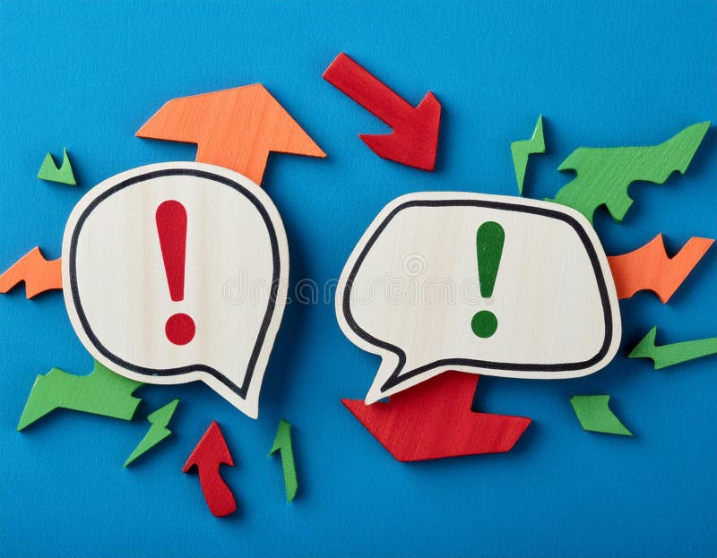 Conceptual Symbols Representing an Argument and Disagreement, Featuring ...