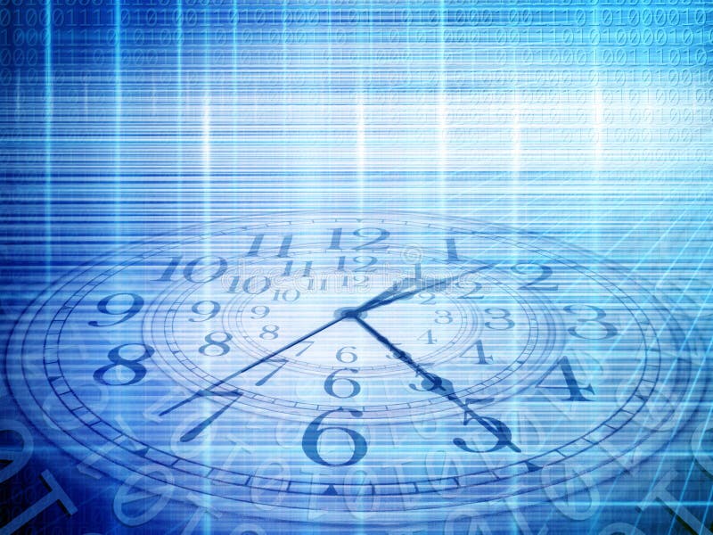 Conceptual Technology and Time Image of Binary Code with Clock a Stock ...