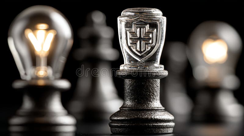 Conceptual Thinking with Lightbulbs and Chess Pieces Depicting Ideas ...