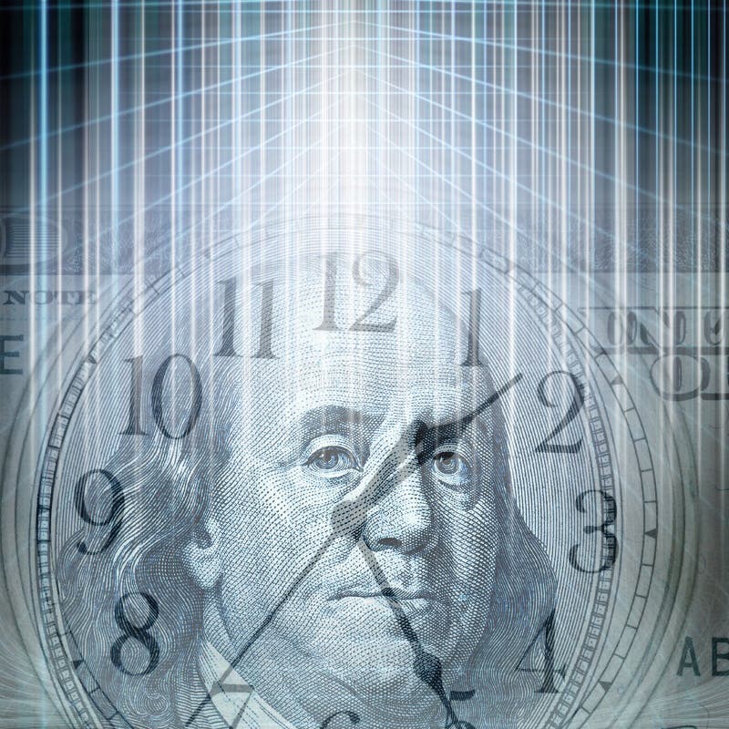 Conceptual Time and Money Illustration with Abstract Structural Stock ...