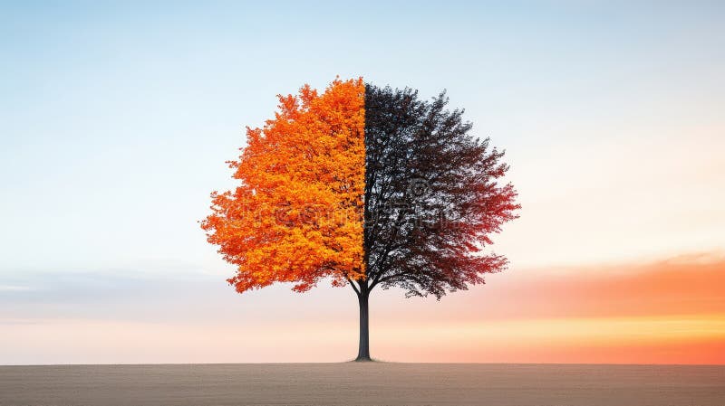 Conceptual Tree Symbolizing Change and Perspective Stock Illustration ...