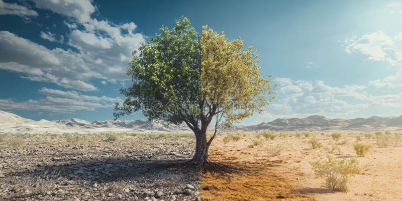 Conceptual Tree Transformation Depicting Drought and Climate Change ...