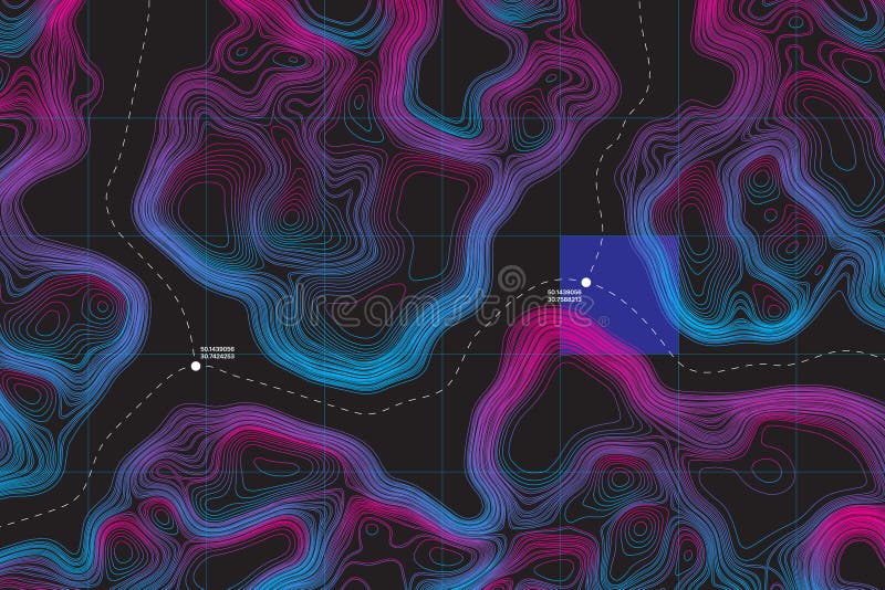 Conceptual Vector Alien Terrain Topographic Map Stock Vector ...