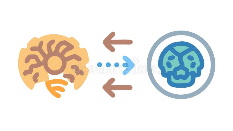 Brains Exchanging Data Stock Illustrations – 4 Brains Exchanging Data ...