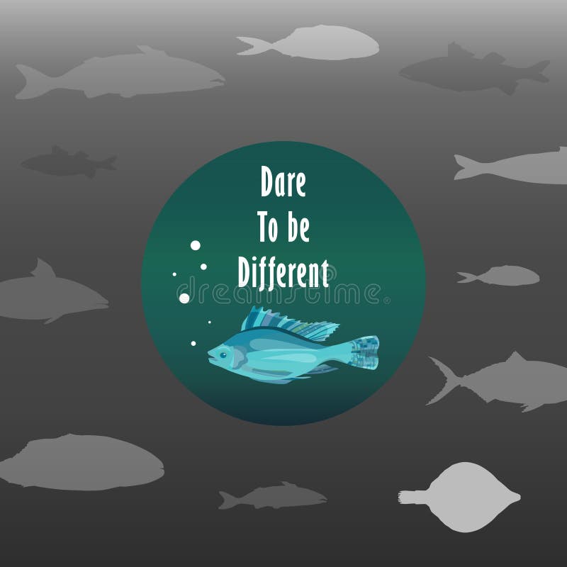 Conceptual Vector Illustration with Fishes in Sea Stock Vector ...