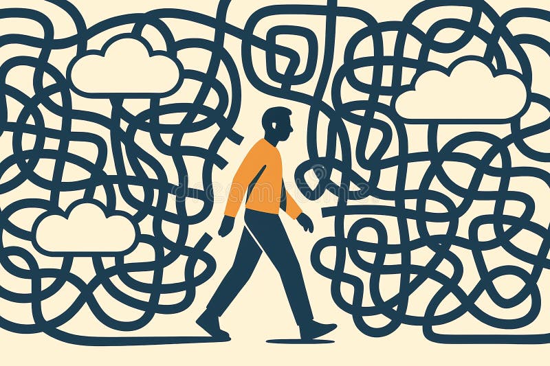 Navigating the Labyrinth of Life and Mind Stock Illustration ...