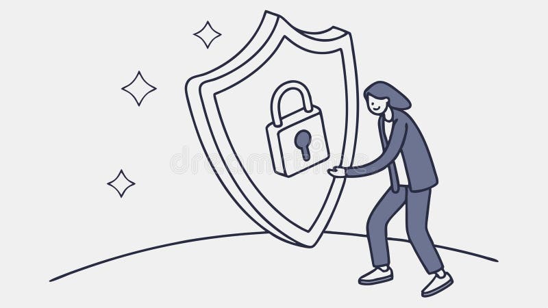 Person Locking Shield, Data Security Measures, Vector Design Generative ...