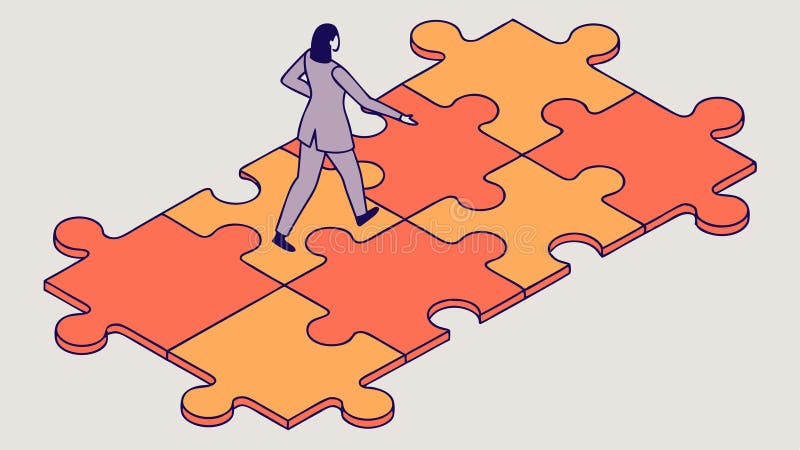 Journey To Puzzle Completion, Problem Solving Path, Vector Design ...