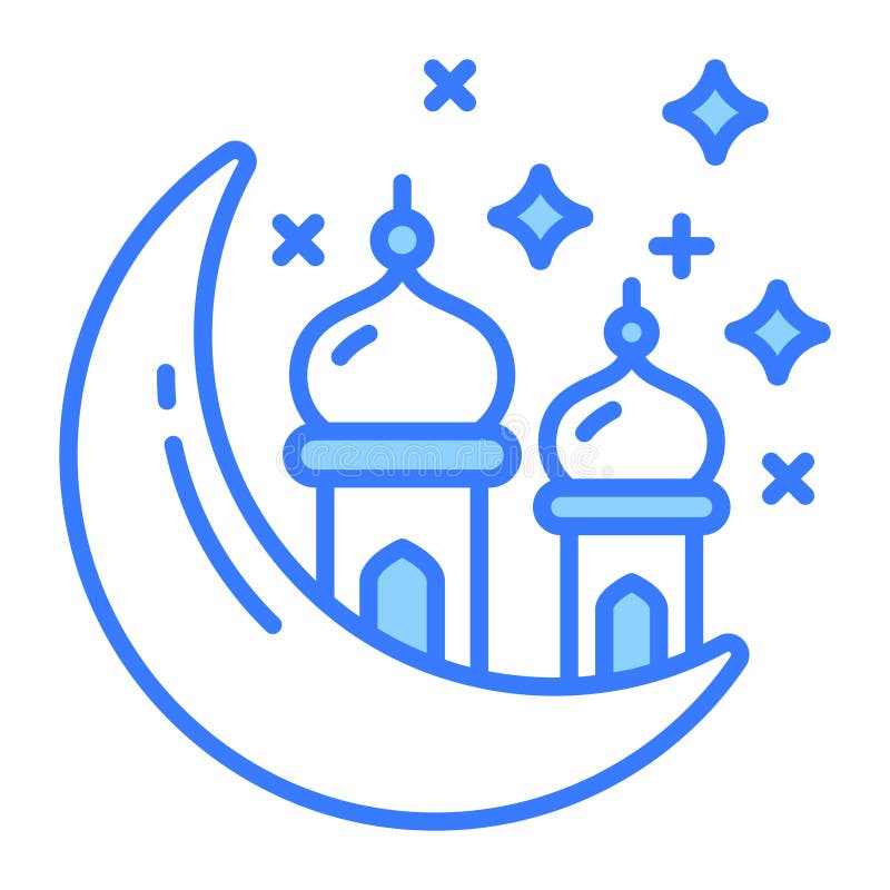 Conceptual Vector of Ramadan Crescent Moon, Premium Icon Stock Vector ...