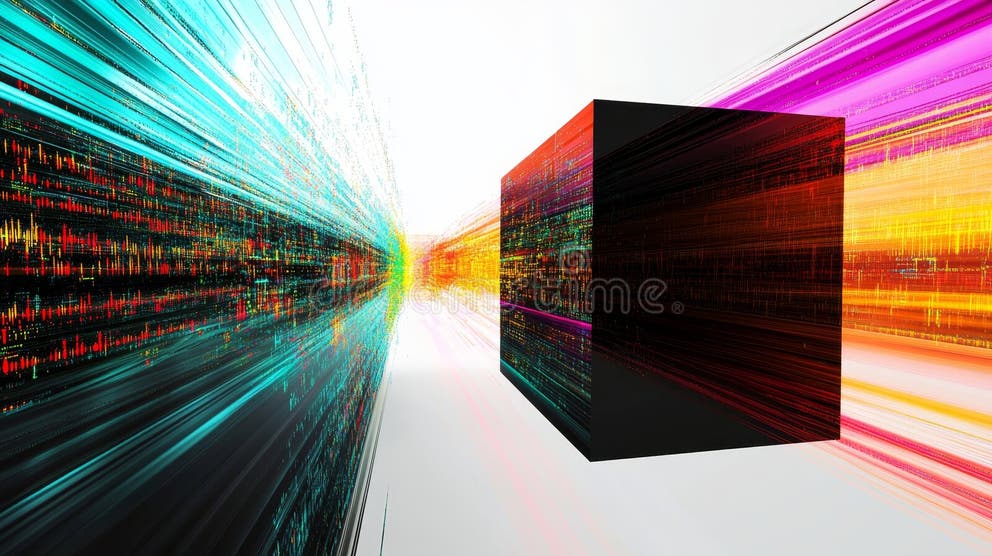 A Conceptual Visual of Data Exchange Vibrant Streams Flowing in and Out ...