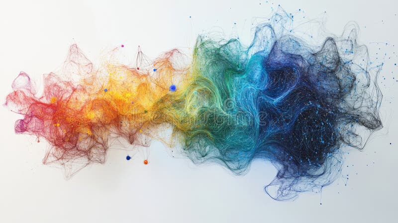 Conceptual Visualization of Big Data Network in Colorful Flowing Patterns Stock Illustration ...