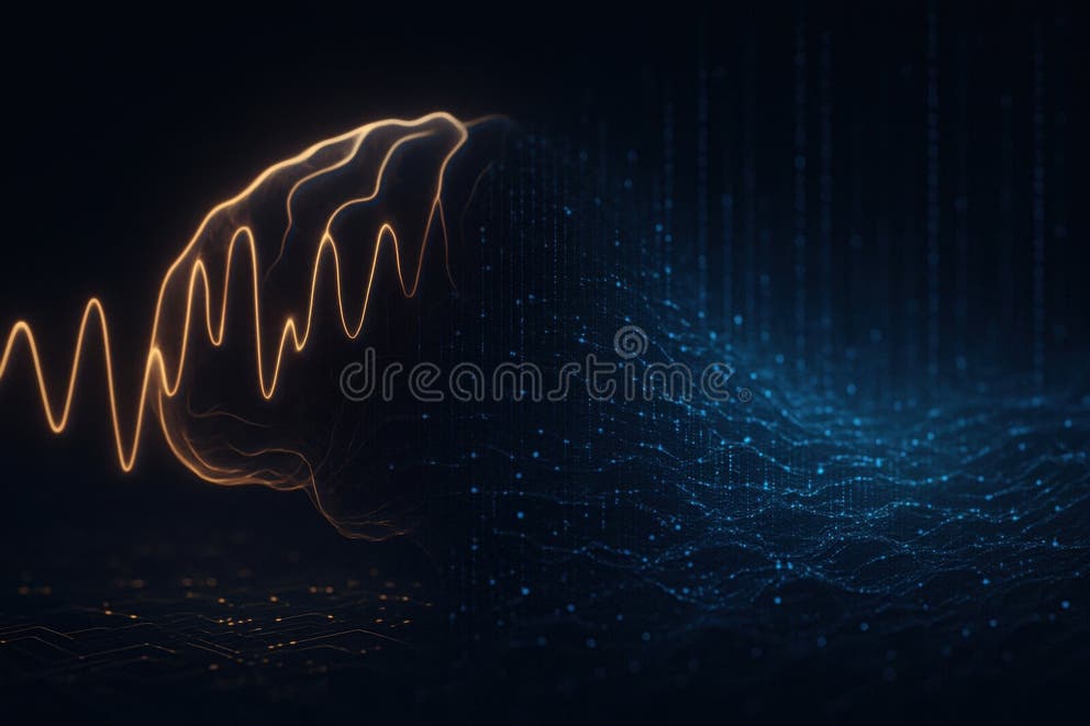 A Conceptual Visualization of a Brain Interacting with Neural Wave Data ...