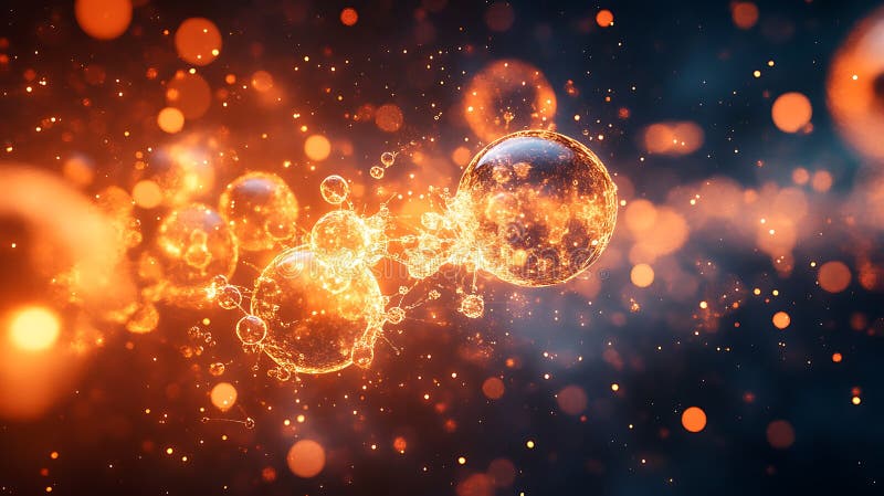 Conceptual Visualization Chemical Reaction Molecules Stock Photo ...
