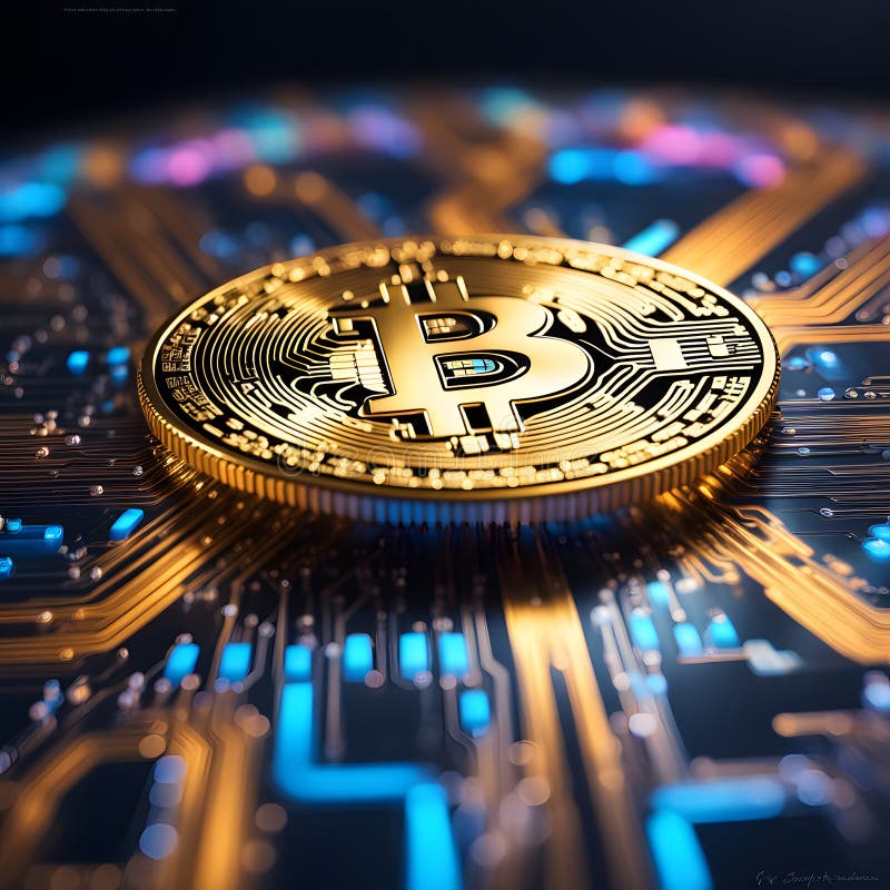 Conceptual Visualization of the Cryptocurrency Bitcoin Stock Image ...