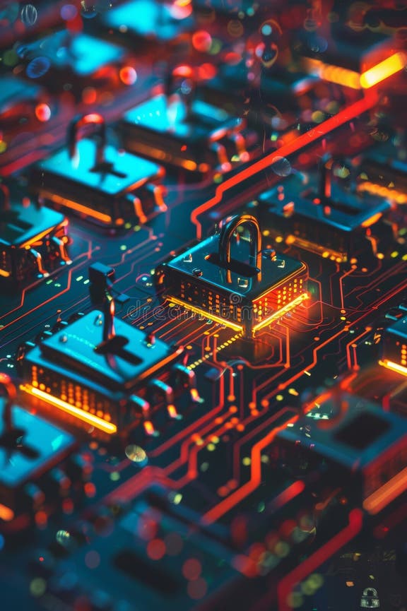 Conceptual Visualization of Data Protection Elements. Stock ...