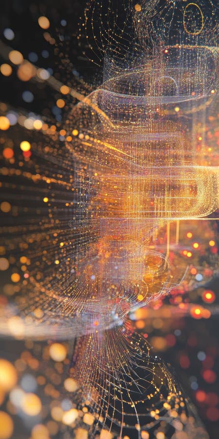 Conceptual Visualization of Digital Data Flow with Glowing Particles in ...