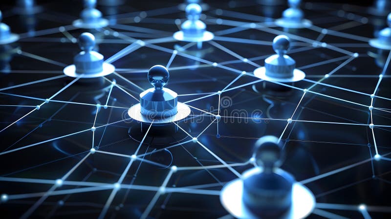 Digital Networking Concept with Human Figures Stock Illustration ...