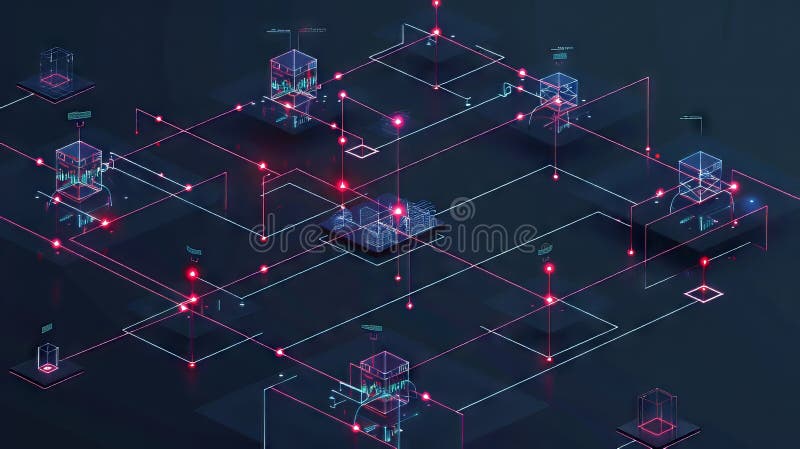 Conceptual Visualization of a Distributed AI Network Stock Illustration - Illustration of data ...