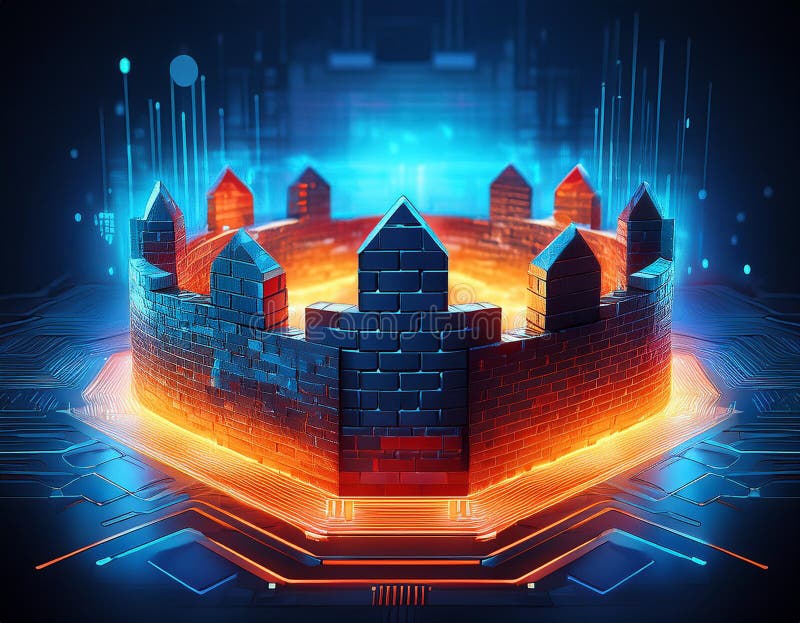 A Conceptual Visualization of a Firewall As a Digital Fortress Around ...