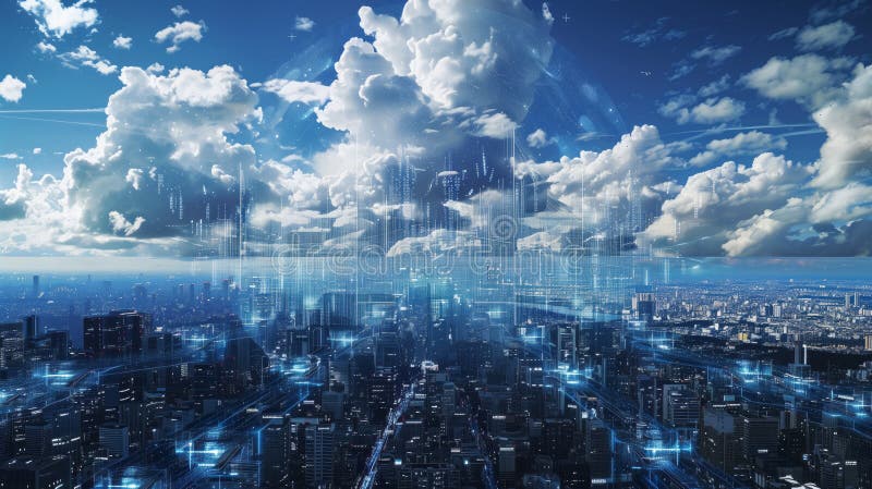 Conceptual Visualization of Global Cloud Computing Networks Stock ...