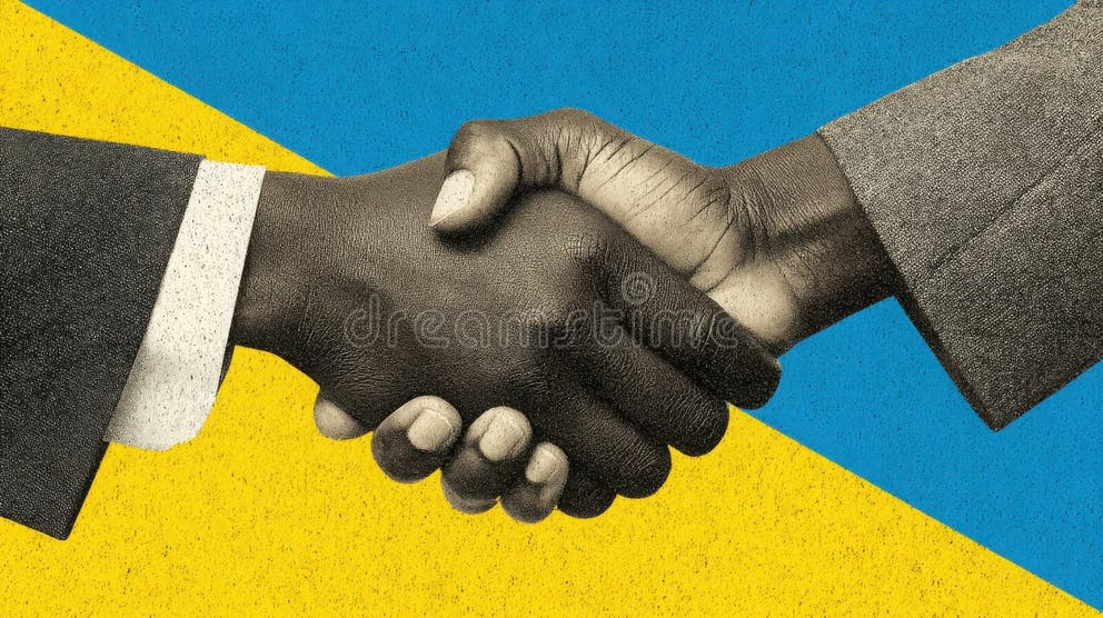 Conceptual Visualization of a Handshake in Front of a Graph ...
