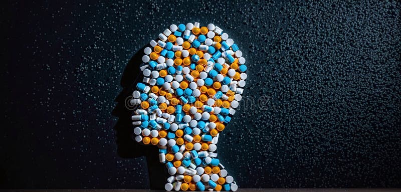 Conceptual Visualization of a Human Head Surrounded by Drugs or ...