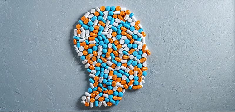 Conceptual Visualization of a Human Head Surrounded by Drugs or ...