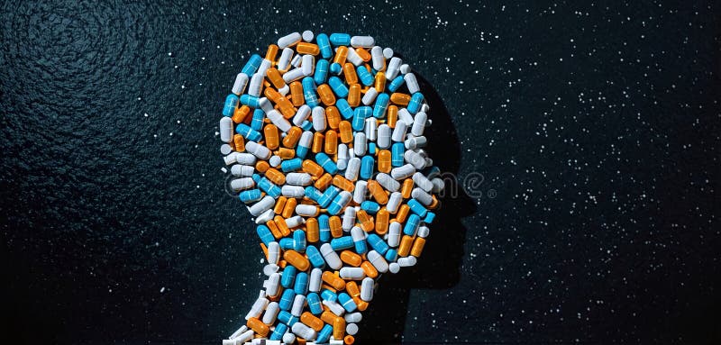 Conceptual Visualization of a Human Head Surrounded by Drugs or ...