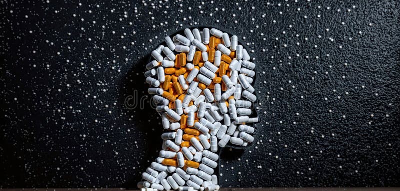 Conceptual Visualization of a Human Head Surrounded by Drugs or ...