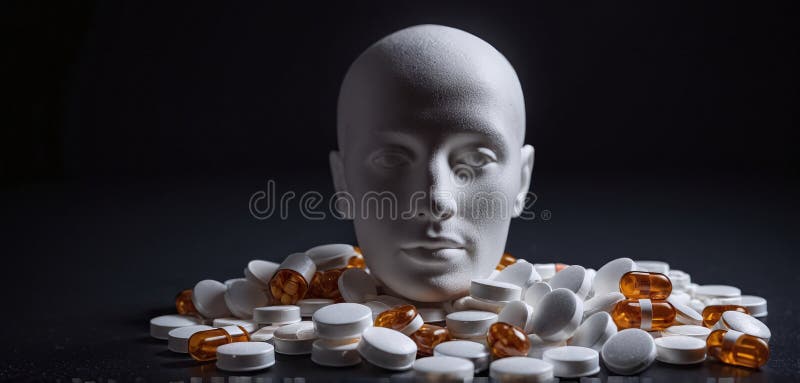 Conceptual Visualization of a Human Head Surrounded by Drugs or ...