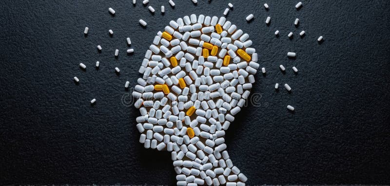 Conceptual Visualization of a Human Head Surrounded by Drugs or ...
