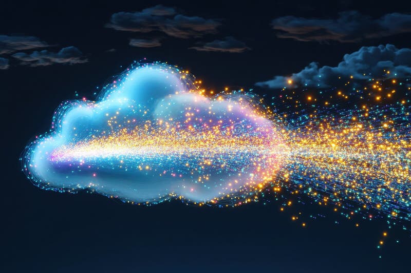 Conceptual Visualization of Rapid Data Movement in a Colorful Cloud ...